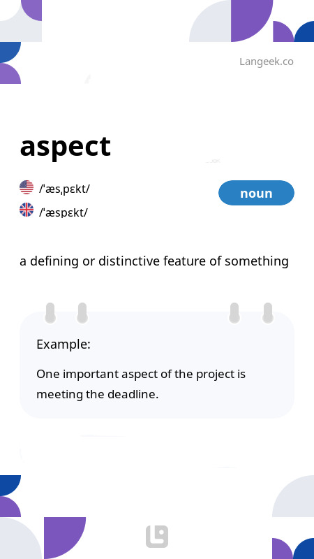 Definition & Meaning of "Aspect" | Picture Dictionary