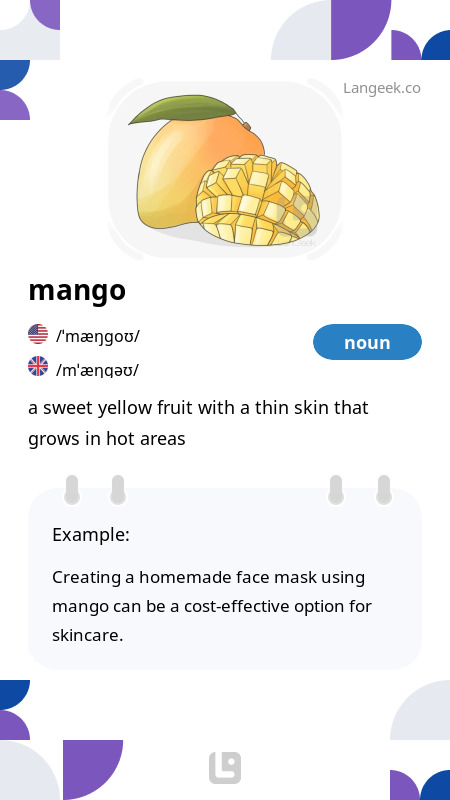 Definition & Meaning of "Mango" | LanGeek