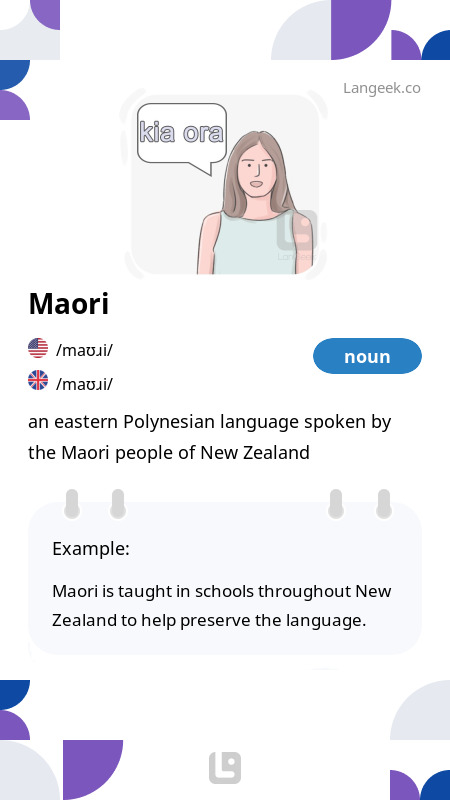 Definition & Meaning of "Maori" | Picture Dictionary