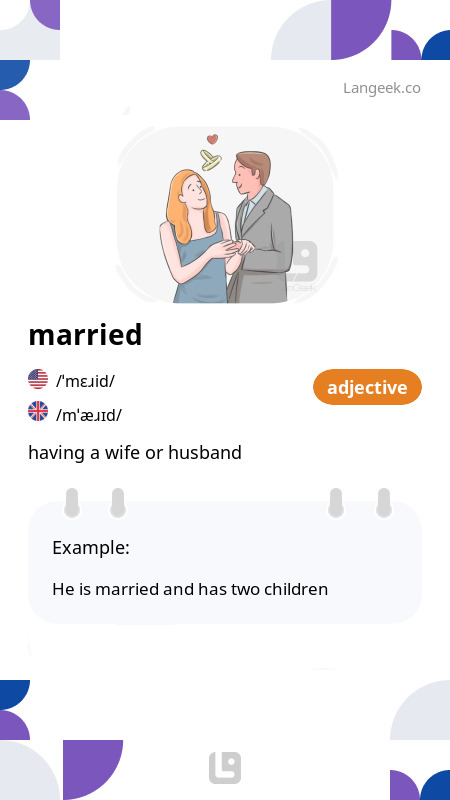 Definition & Meaning of "Married" | Picture Dictionary