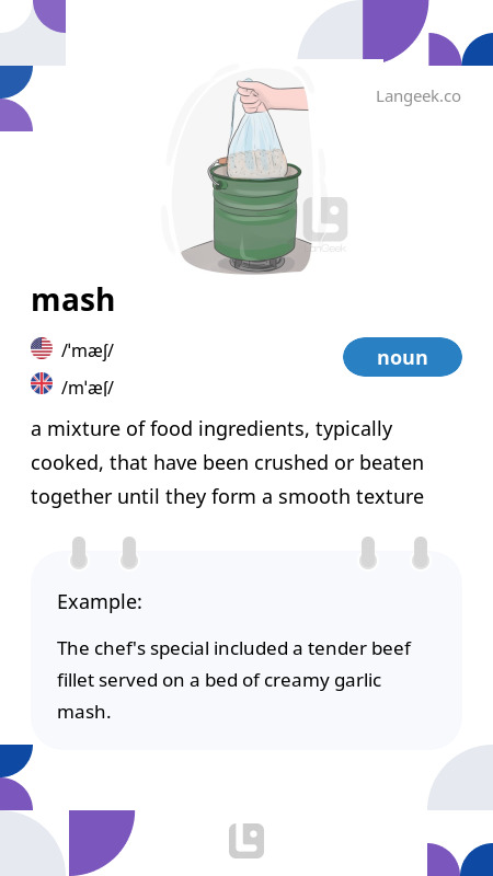 Definition & Meaning of "Mash" | LanGeek