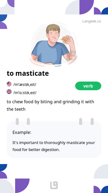 Definition & Meaning of "Masticate" | Picture Dictionary