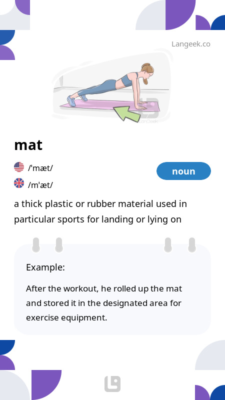 Definition & Meaning of "Mat" | LanGeek