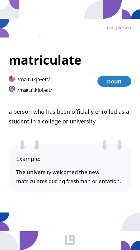 Definition & Meaning of "Matriculate" | Picture Dictionary