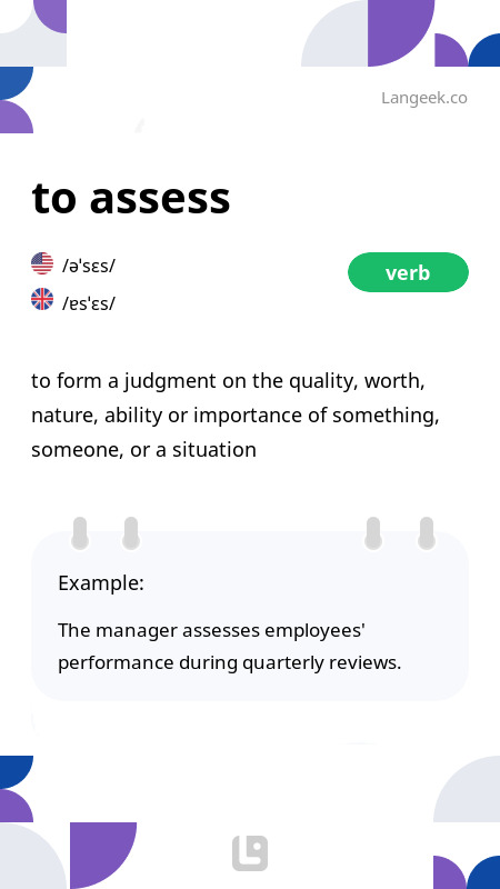 Definition & Meaning of "Assess" | Picture Dictionary
