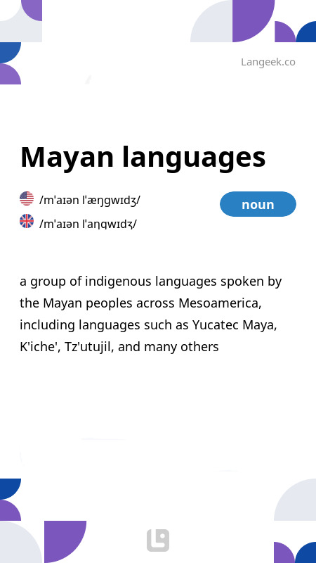 Definition & Meaning of "Mayan languages" | Picture Dictionary