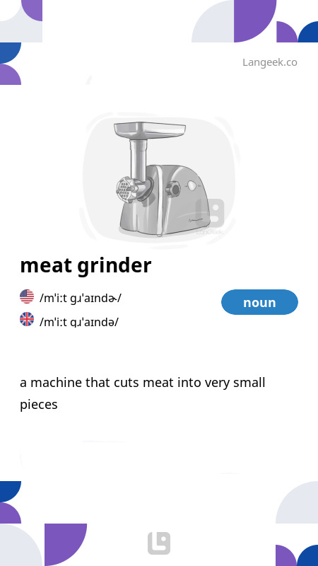 Definition & Meaning of "Meat grinder" | Picture Dictionary