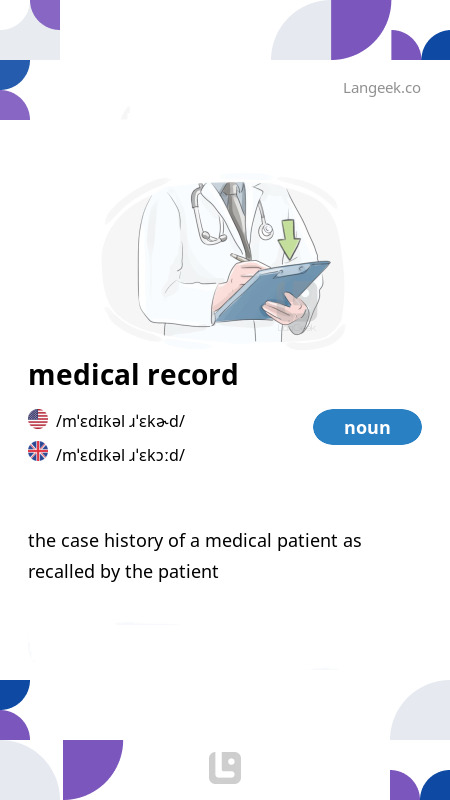 Definition & Meaning of "Medical record" | Picture Dictionary