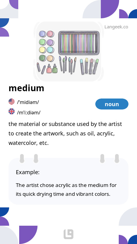 Definition & Meaning of "Medium" | Picture Dictionary