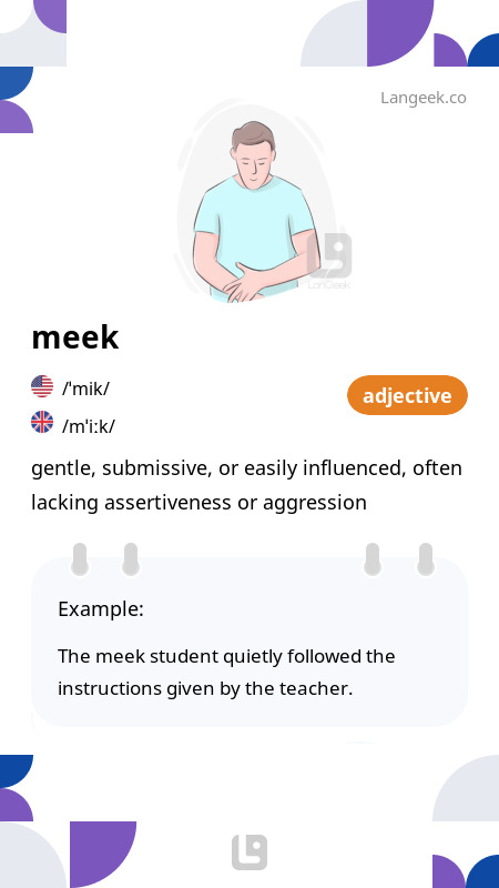 Definition & Meaning of "Meek" | Picture Dictionary