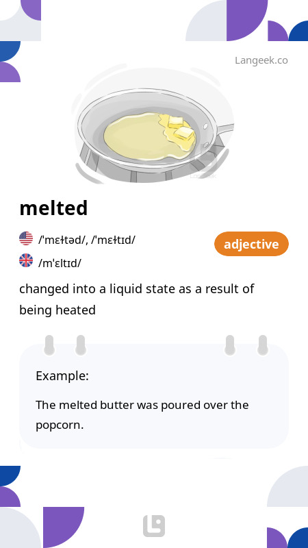 Definition & Meaning of "Melted" | Picture Dictionary