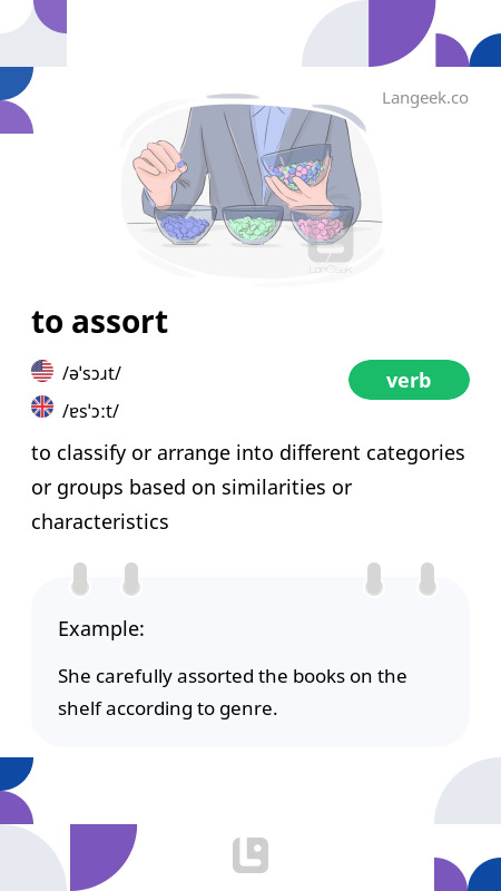 Definition & Meaning of "Assort" | Picture Dictionary