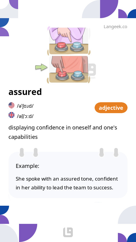 Definition & Meaning of "Assured" | Picture Dictionary