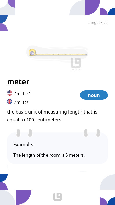 Definition & Meaning of "Meter" | LanGeek
