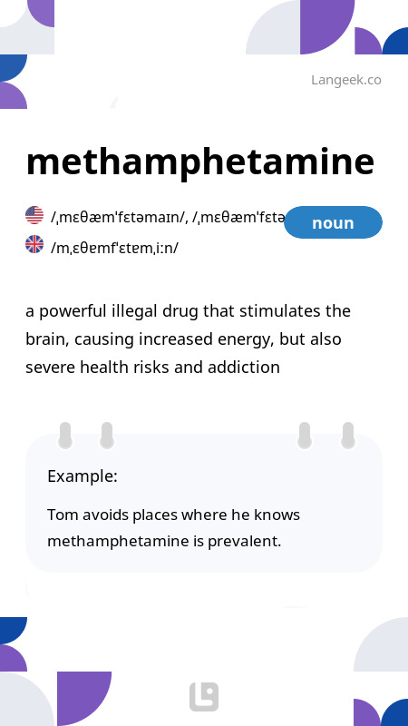 Definition & Meaning of "Methamphetamine" | Picture Dictionary
