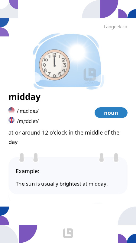 Definition & Meaning of "Midday" | Picture Dictionary