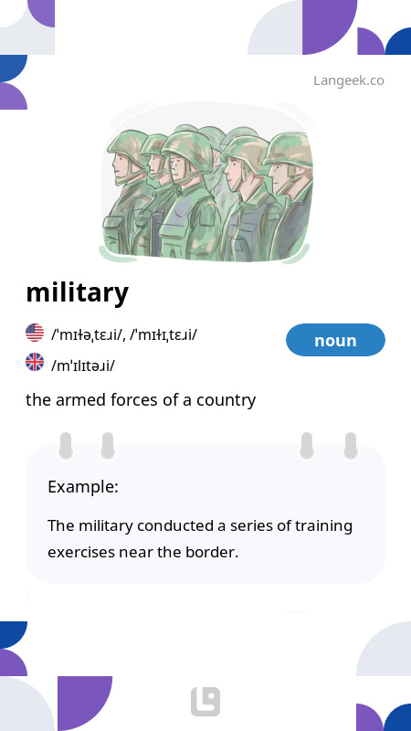 Definition & Meaning of "Military" | Picture Dictionary