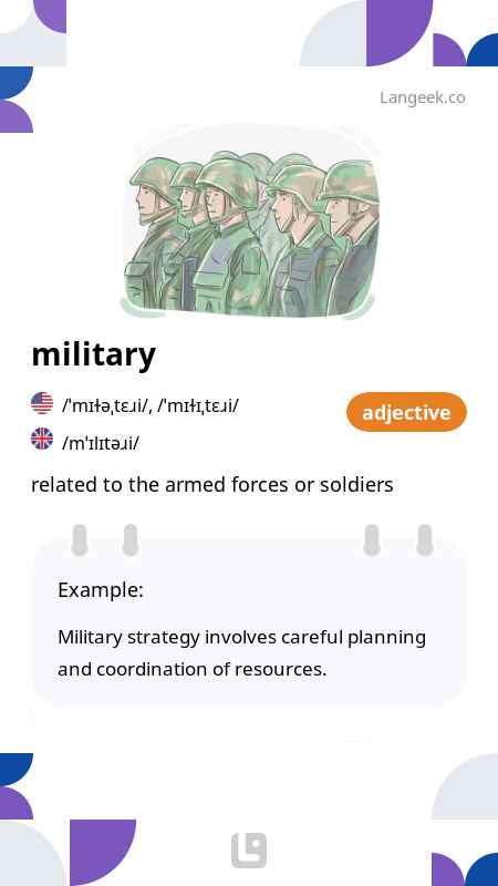 Definition & Meaning of "Military" | Picture Dictionary