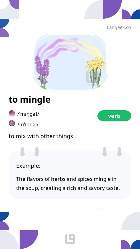 Definition & Meaning of "Mingle" | Picture Dictionary