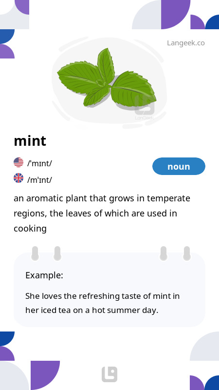 Definition & Meaning of "Mint" | LanGeek