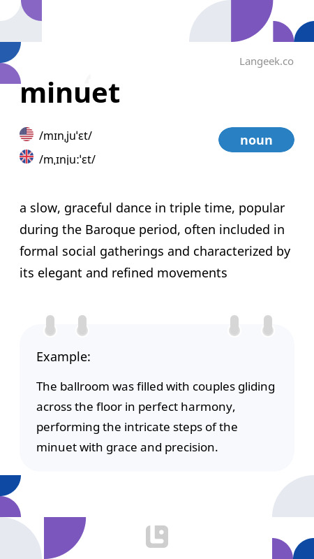 Definition & Meaning of "Minuet" | Picture Dictionary