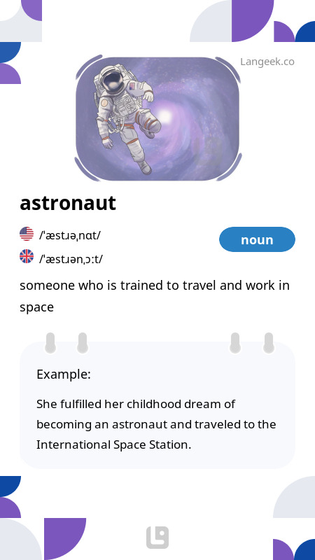Definition & Meaning of "Astronaut" | Picture Dictionary