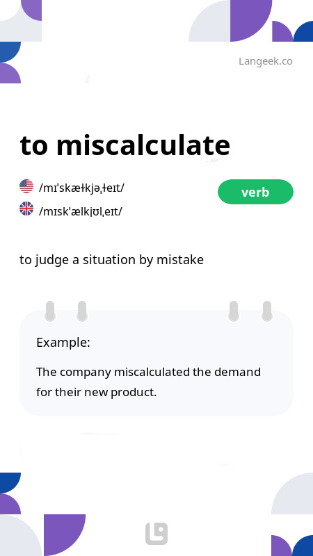 Definition & Meaning of "Miscalculate" | Picture Dictionary