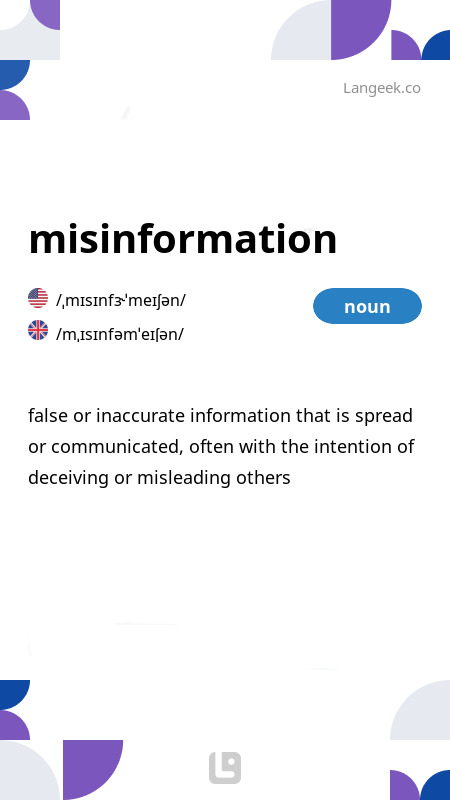 Definition & Meaning of "Misinformation" | Picture Dictionary