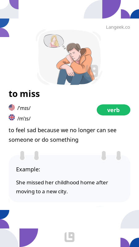 Definition & Meaning of "Miss" | LanGeek