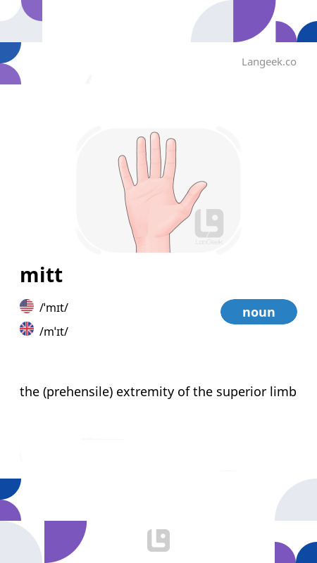 Definition & Meaning of "Mitt" | LanGeek