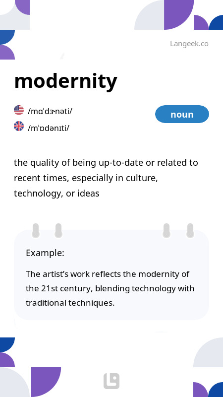 Definition & Meaning of "Modernity" | LanGeek