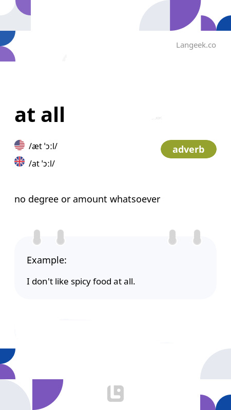 Definition & Meaning of "At all" | Picture Dictionary