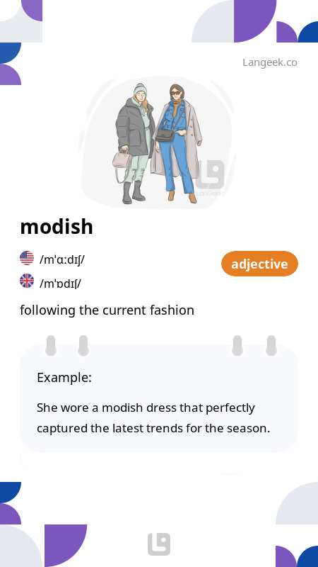 Definition & Meaning of "Modish" | Picture Dictionary