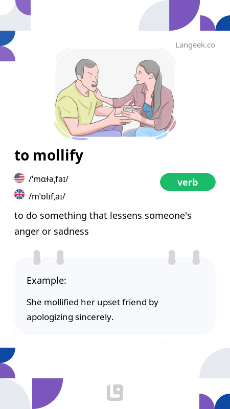 Definition & Meaning of "Mollify" | Picture Dictionary