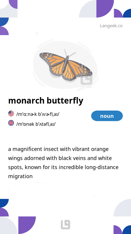 Definition & Meaning of "Monarch butterfly" | LanGeek
