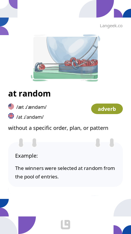 Definition & Meaning of "At random" | Picture Dictionary