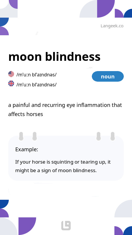 Definition & Meaning of "Moon blindness" | Picture Dictionary