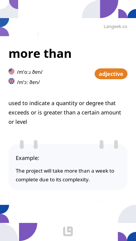 Definition & Meaning of "More than" | Picture Dictionary