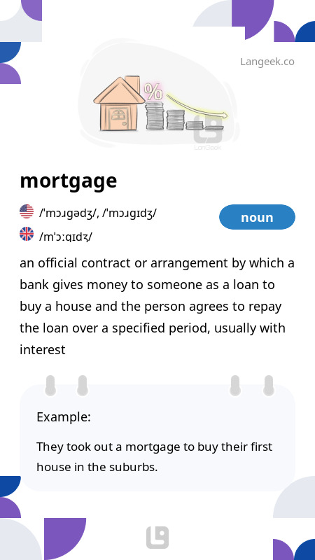 Definition & Meaning of "Mortgage" | Picture Dictionary
