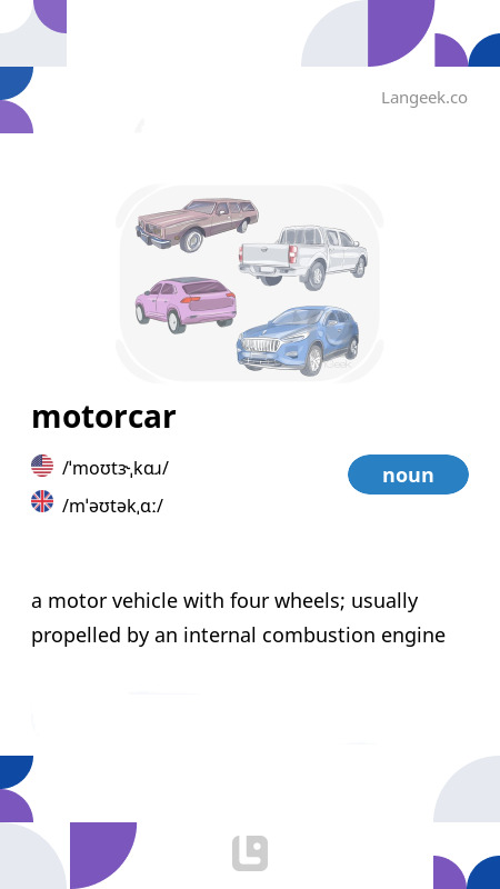 Definition & Meaning of "Motorcar" | Picture Dictionary