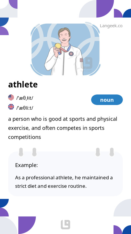 Definition & Meaning of "Athlete" | Picture Dictionary