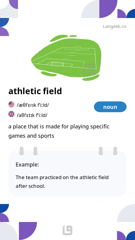 Definition And Meaning Of Athletic Field Langeek 7755