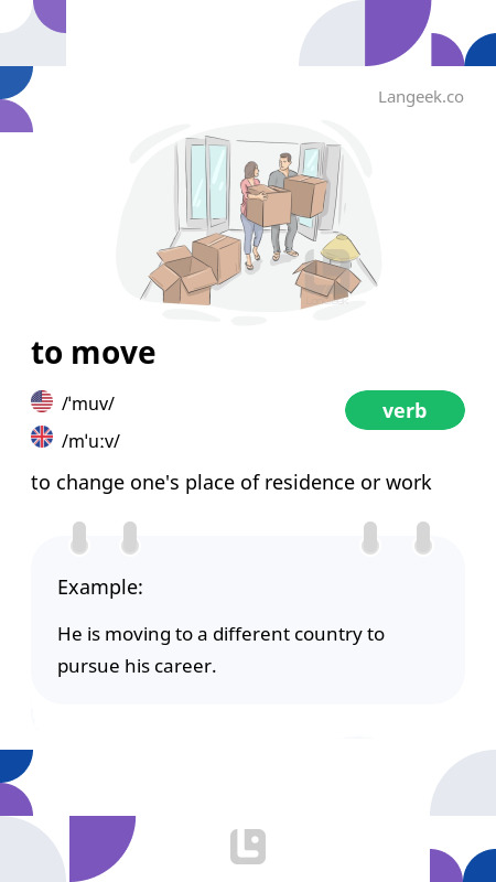 Definition & Meaning of "Move" | LanGeek