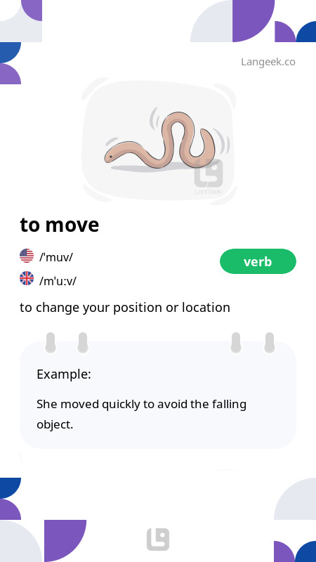 Definition & Meaning of "Move" | LanGeek