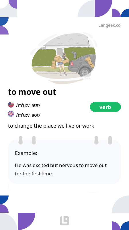 Definition & Meaning of "Move out" | Picture Dictionary