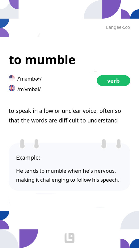 Definition & Meaning of "Mumble" | Picture Dictionary