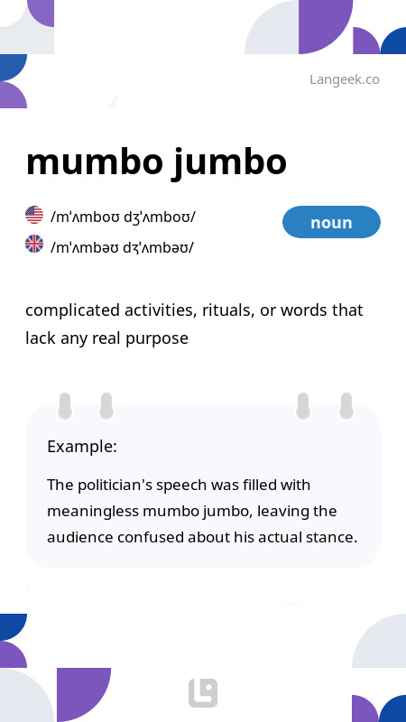 Definition & Meaning of "Mumbo jumbo" | Picture Dictionary