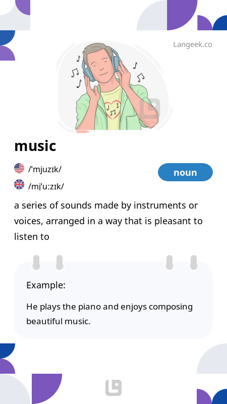 Definition & Meaning of "Music" | LanGeek