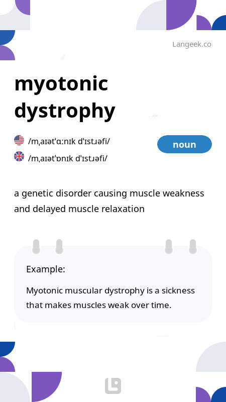 Definition & Meaning of "Myotonic dystrophy" | Picture Dictionary