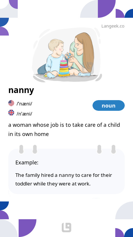 Definition & Meaning of "Nanny" | Picture Dictionary